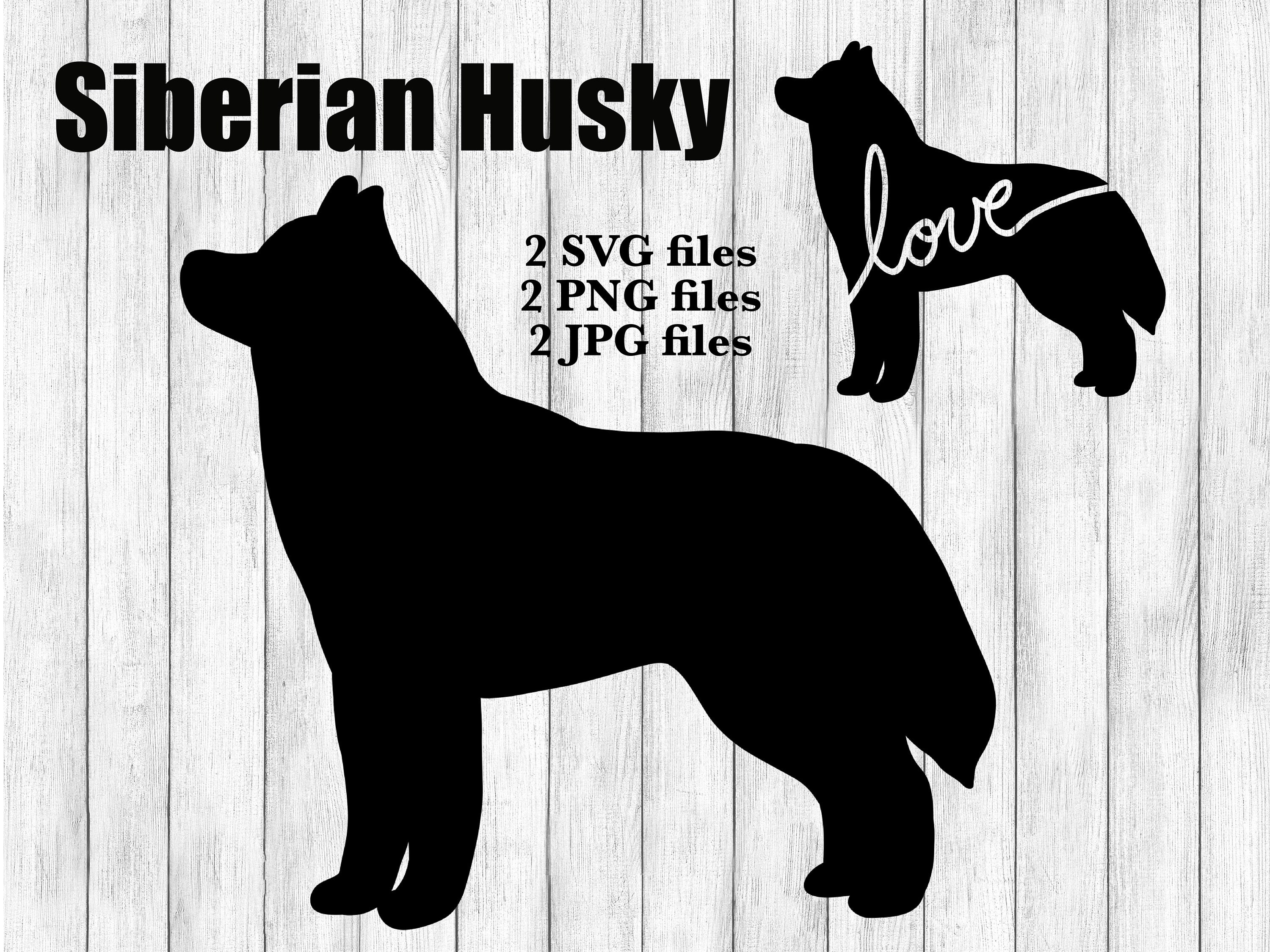 Siberian Husky Dog Breed Silhouette Cursive Love Canine Pet - Etsy