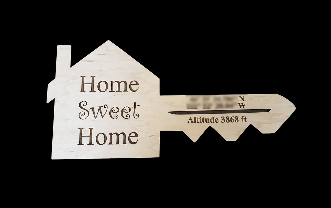Wooden House Key Sign Engraved With Personal Message - Etsy