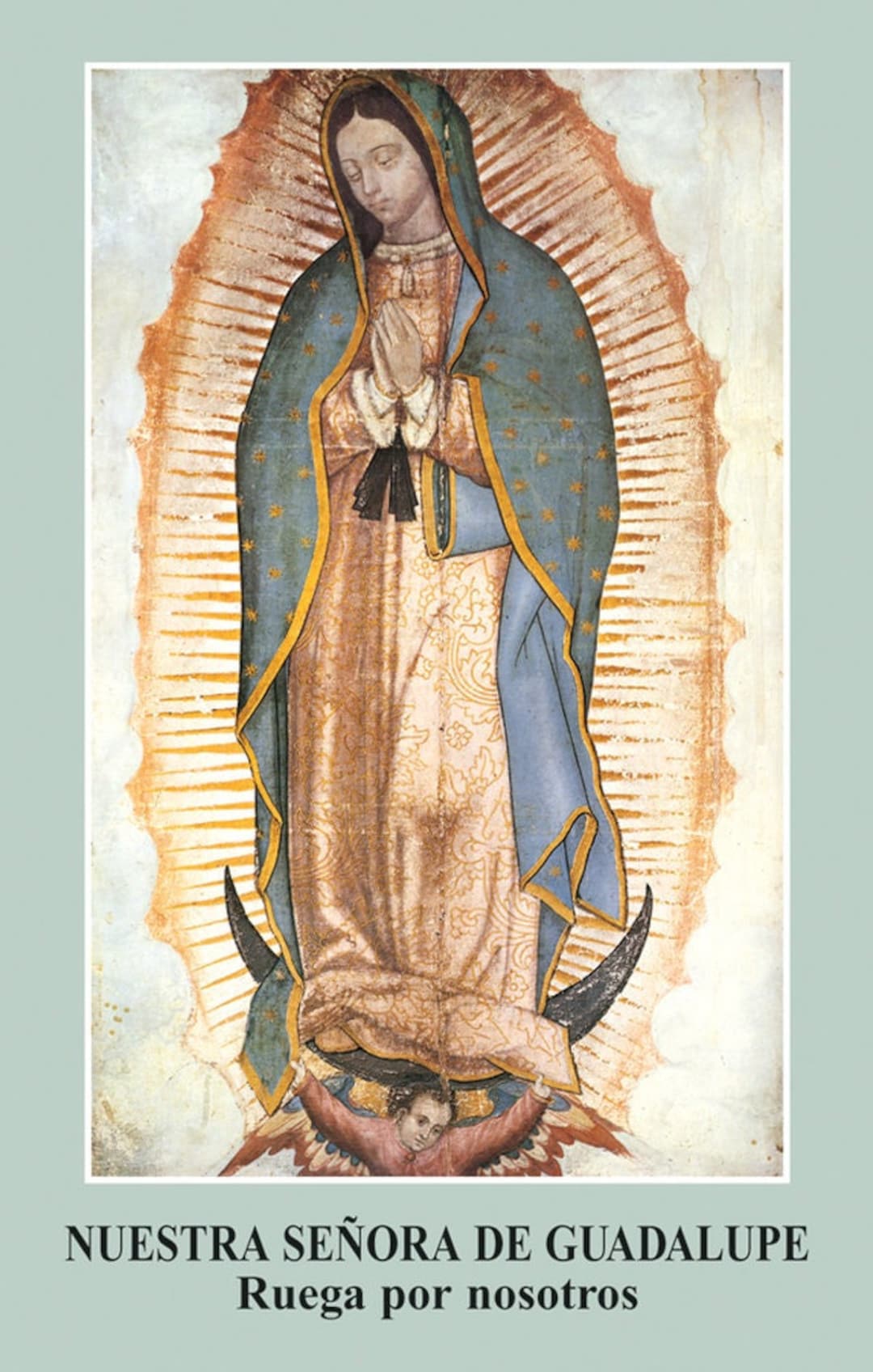 Virgin Mary of Guadalupe En Español Oración in Spanish Prayer Card # ...