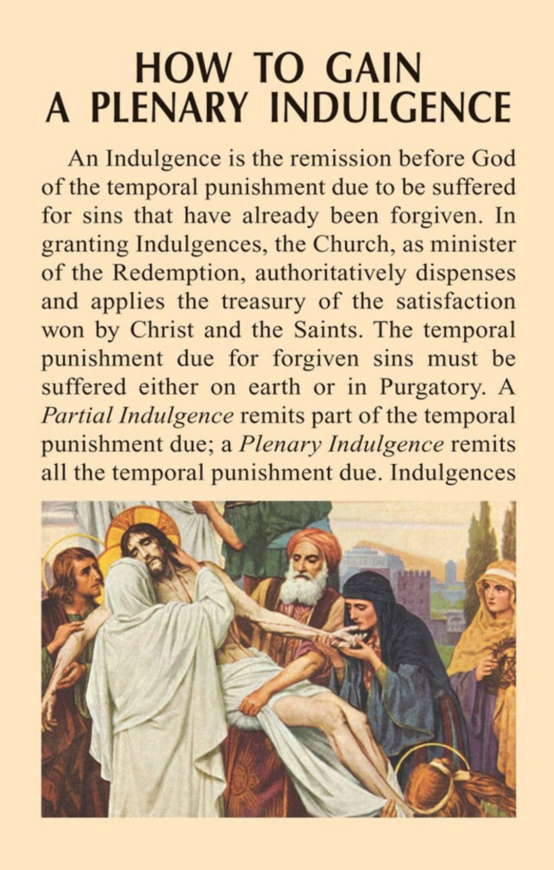 How to Gain a Plenary Indulgence Catholic Prayer Card in English # ...