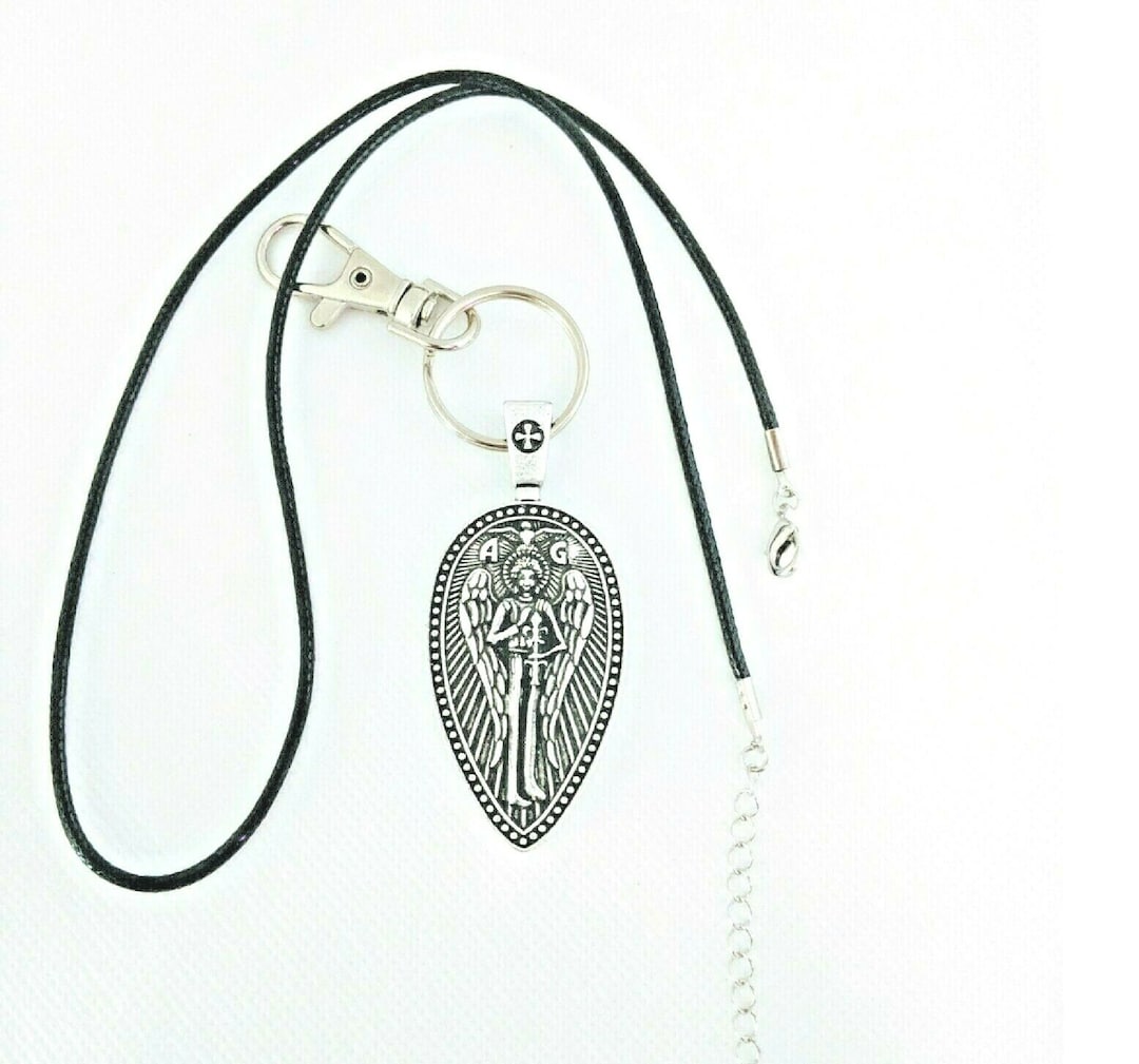 St. Gabriel Archangel Blessed Plated Medal Necklace Keychain Set # ...