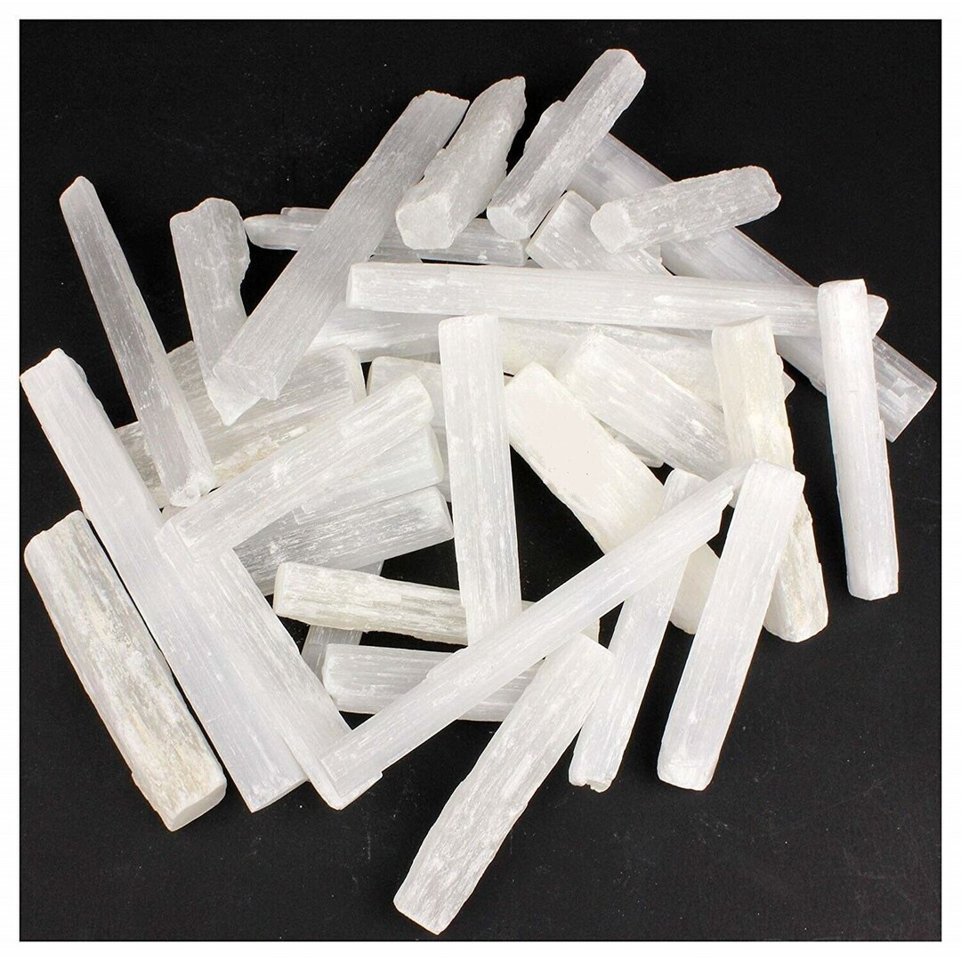 ONE Selenite Pure Gemstone Stick From the Cave of the Swords, Morocco # ...