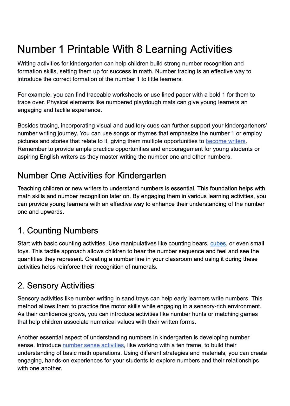 Number Flashcards 1-10 | for Pre-school, Kindergarten and Montessori ...