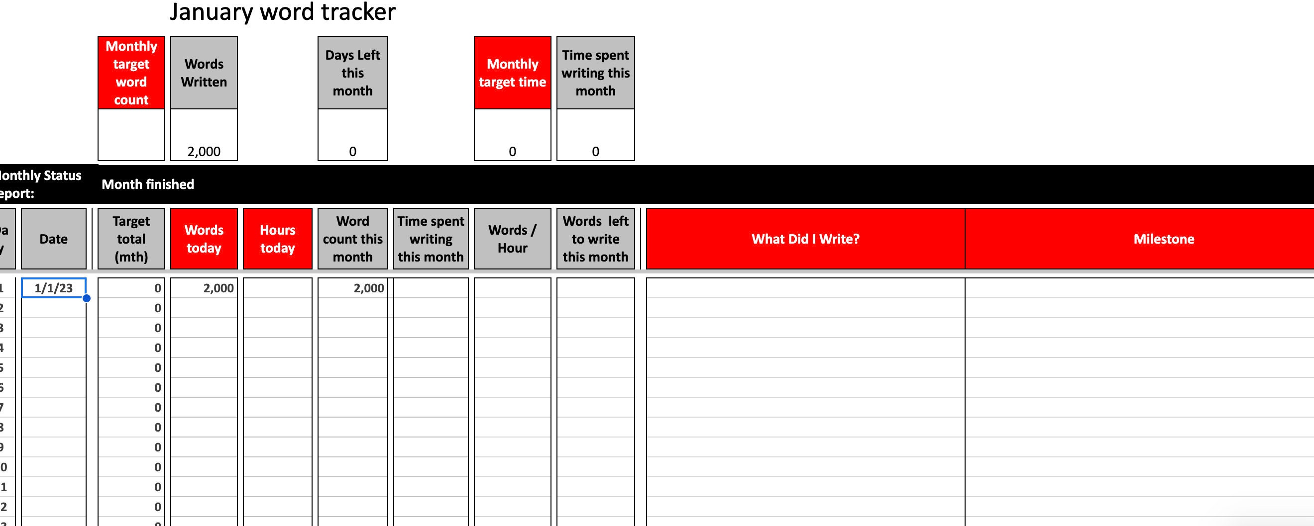 Writing Tracker Spreadsheet - Etsy