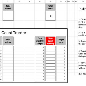 Writing Tracker Spreadsheet - Etsy