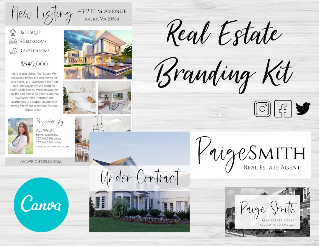 Real Estate Branding Kit Easy to Use and Customize Realtor Marketing ...