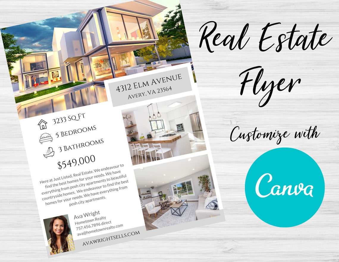 Real Estate Listing Flyer Clean Simple Open House Flyer, Real Estate ...