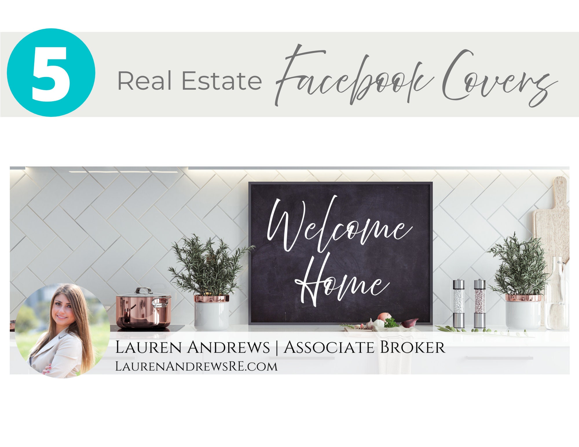 5 Real Estate Facebook Cover Photo Templates Instant Access - Etsy