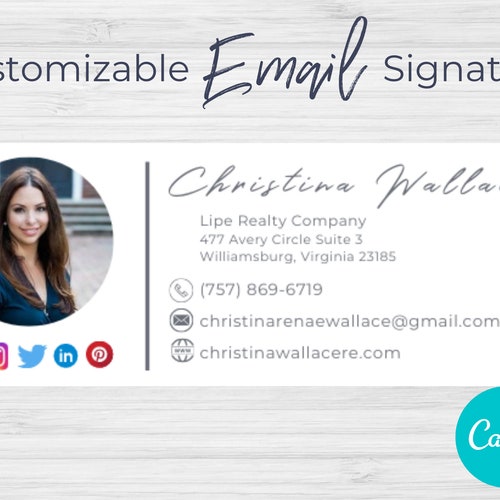 Email Signature With Logo Picture That You Can Customize Real - Etsy