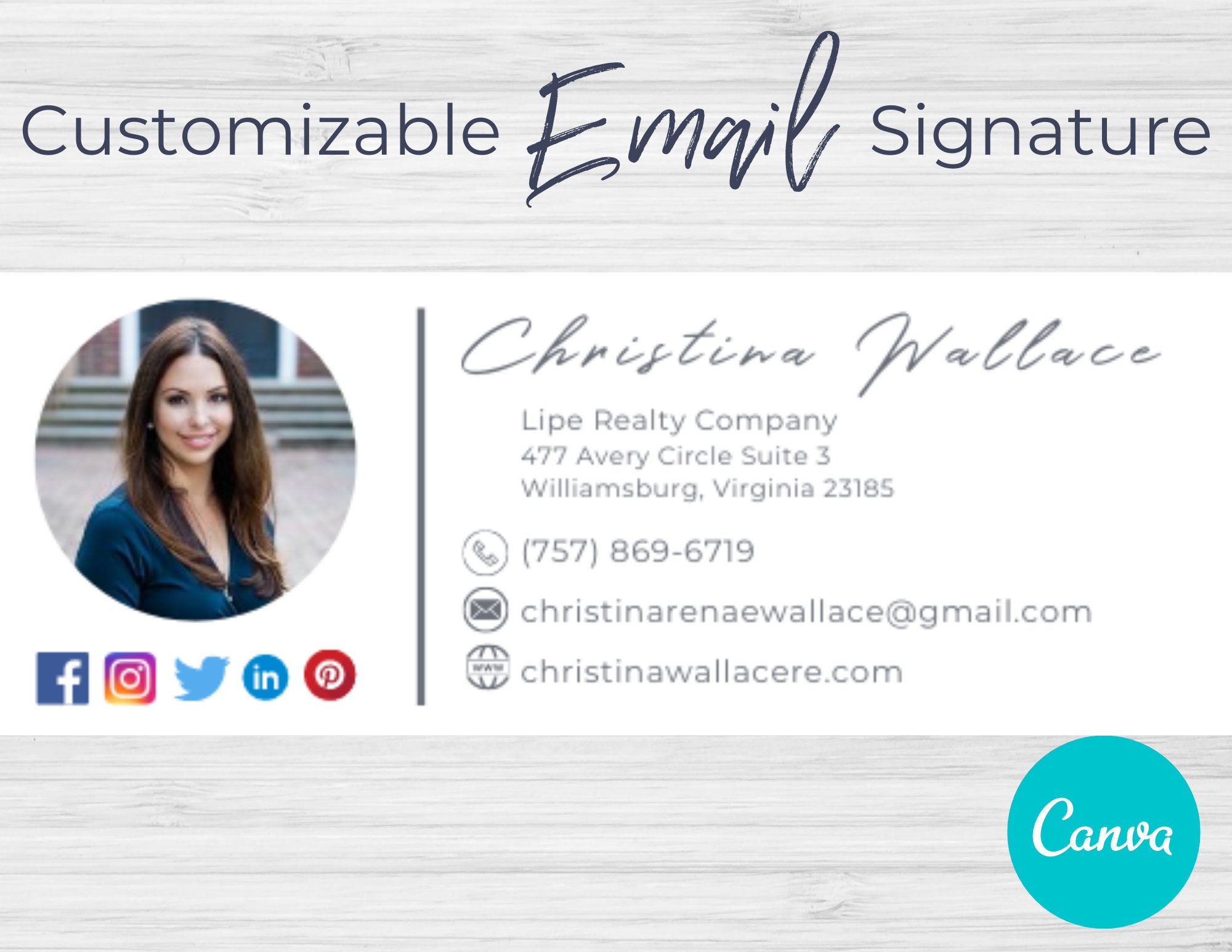 Email Signature With Logo Picture That You Can Customize Real - Etsy