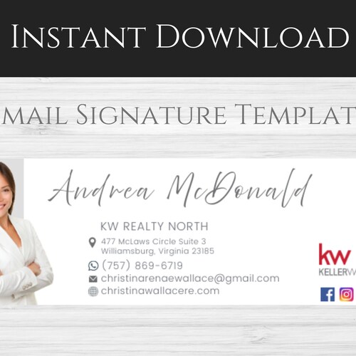 Email Signature With Logo Picture That You Can Customize Real - Etsy
