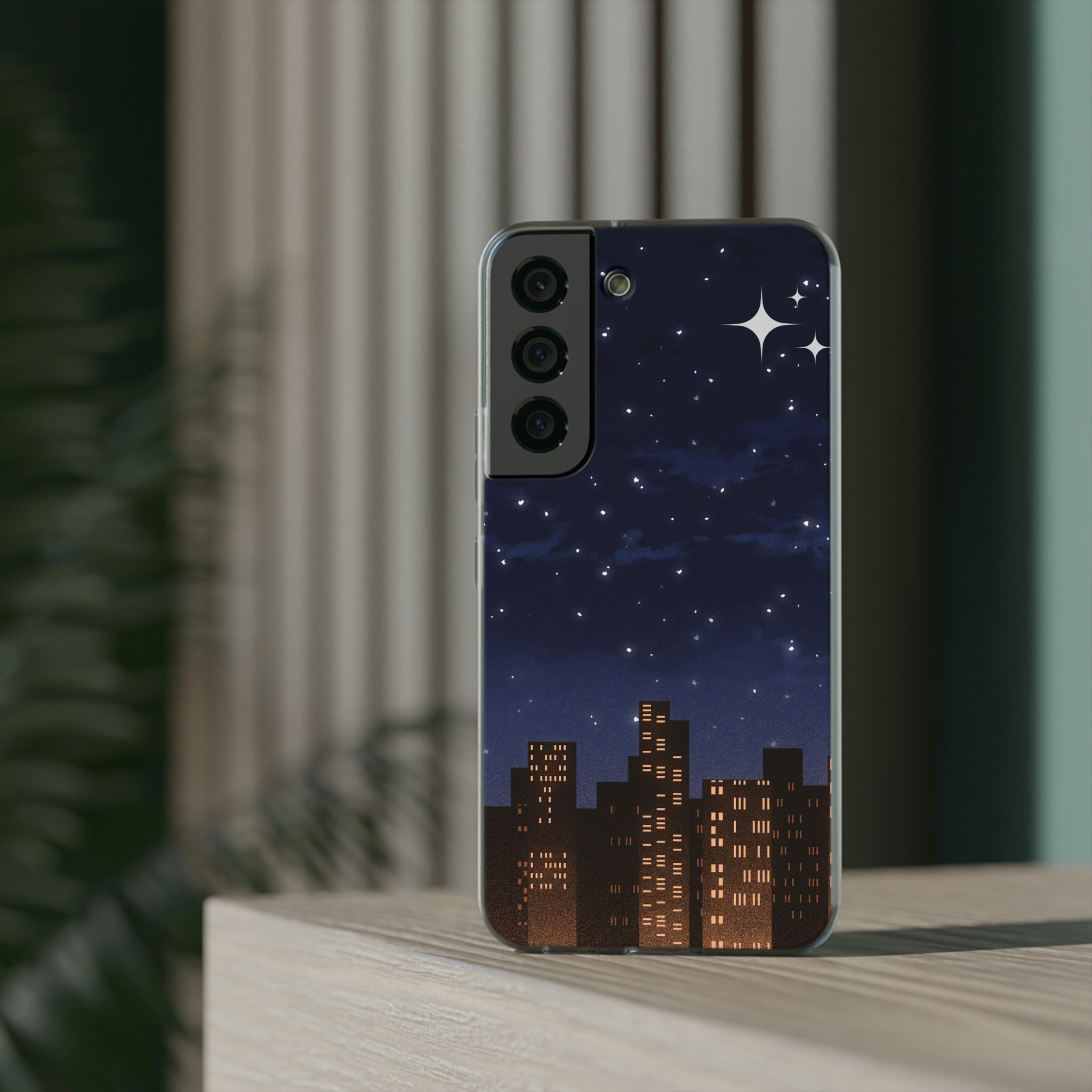 Night Sky Downtown Skyline Phone Case for Android and Iphone. City ...