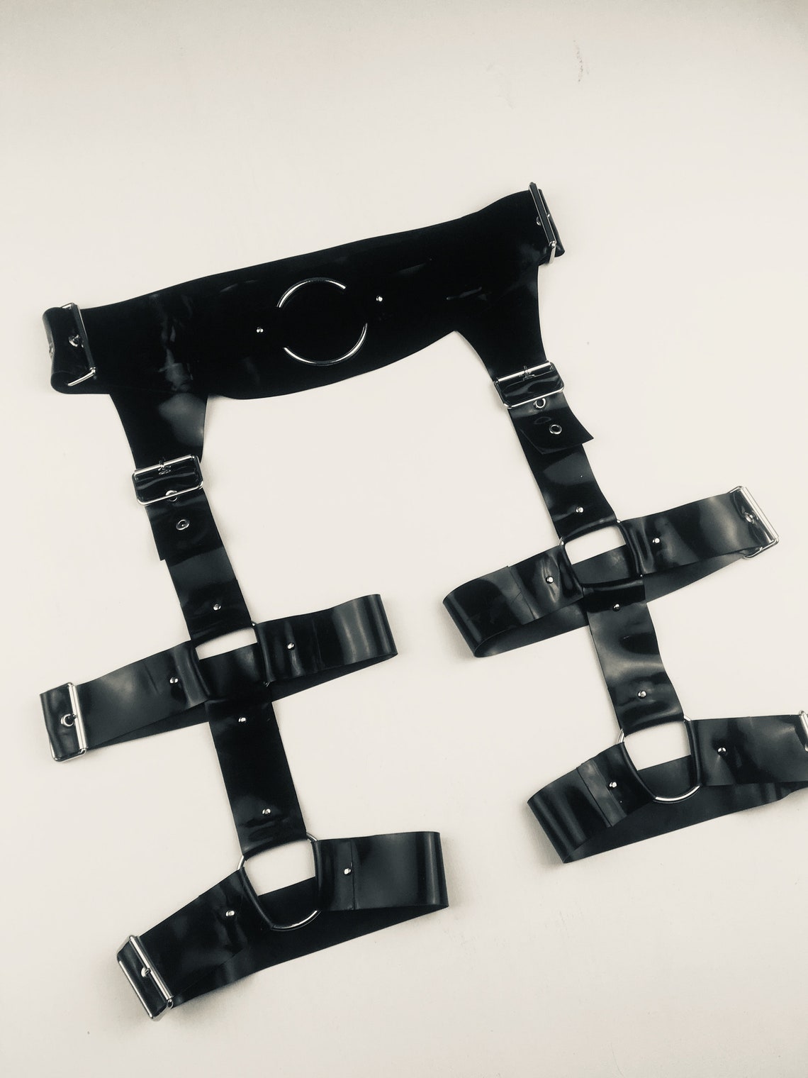 Black Latex Leg Harness | Etsy