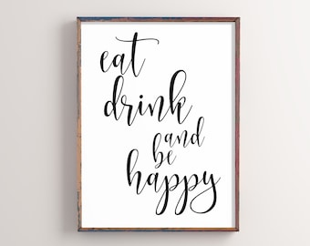 Eat Drink Be Happy | Etsy