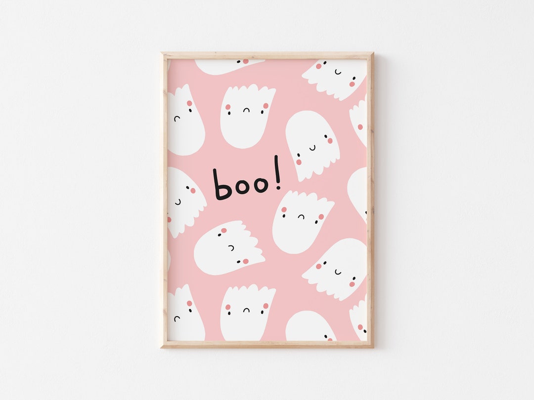 Pink Halloween Decor for Cute Halloween Decor, Halloween Poster for ...