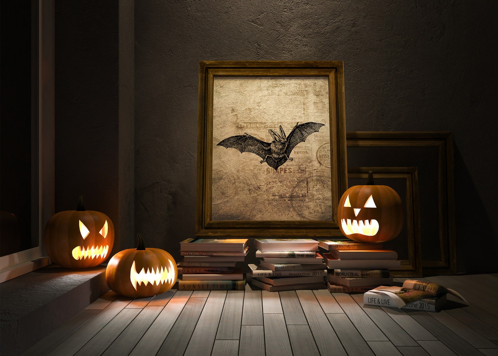 Bat Wall Decor for Halloween Wall Decor Halloween Printable - Etsy