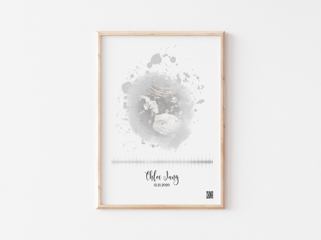 Soundwave Art With Baby Ultrasound for Expecting Mom Gift, Baby Heart ...