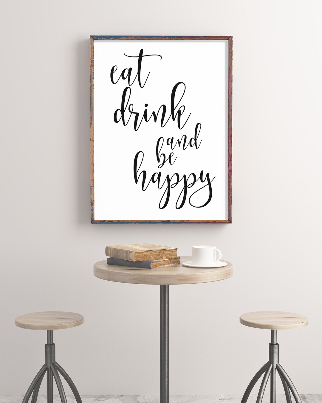 Eat Sign for Kitchen, Eat Drink and Be Happy, Funny Kitchen Signs for ...