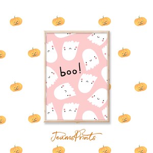 Pink Halloween Decor for Cute Halloween Decor, Halloween Poster for ...