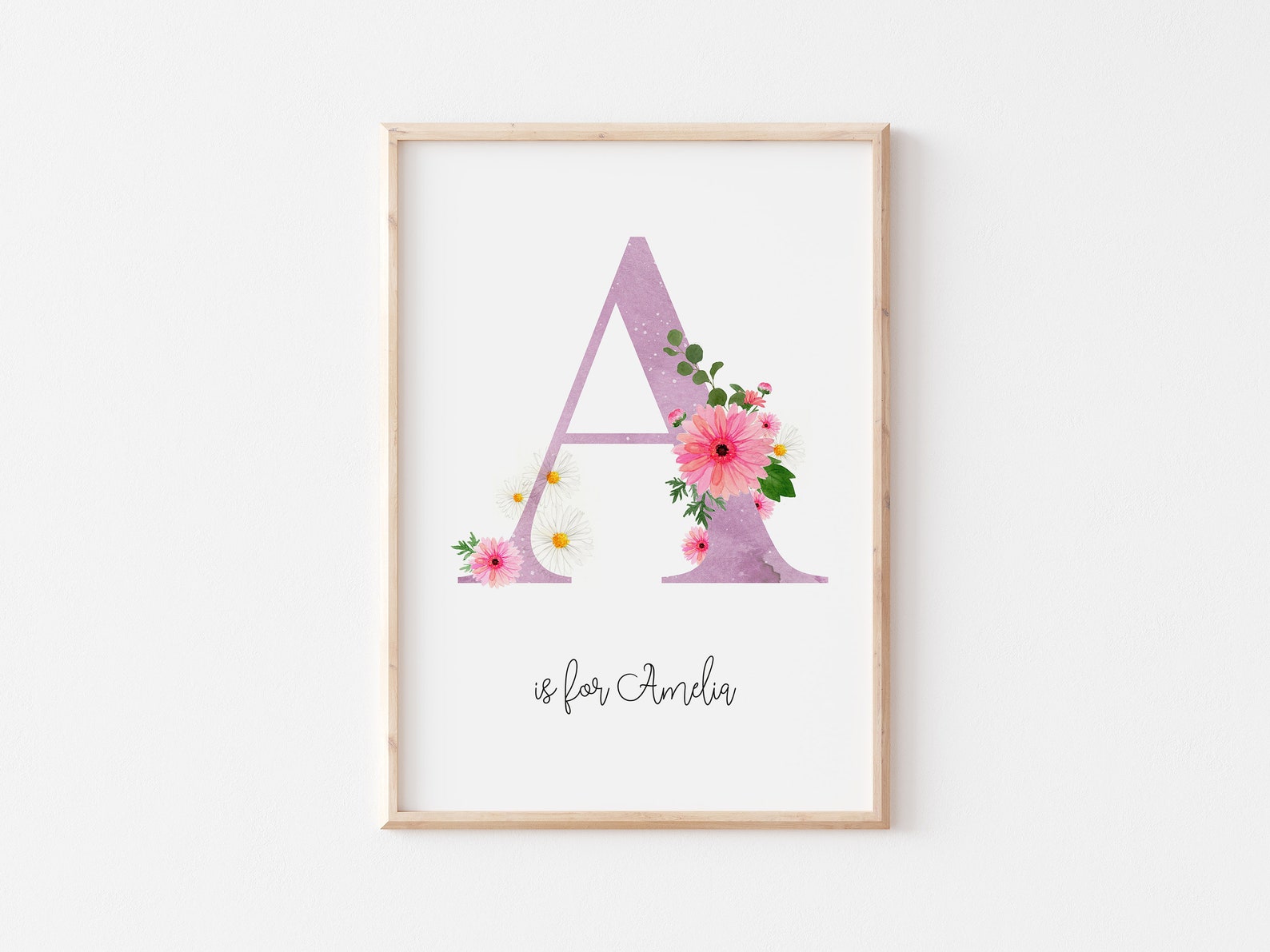 Personalized Floral Alphabet Name Print Baby Name Sign for - Etsy