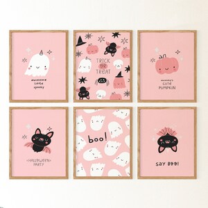 Pink Halloween Decor for Cute Halloween Decor, Halloween Poster for ...