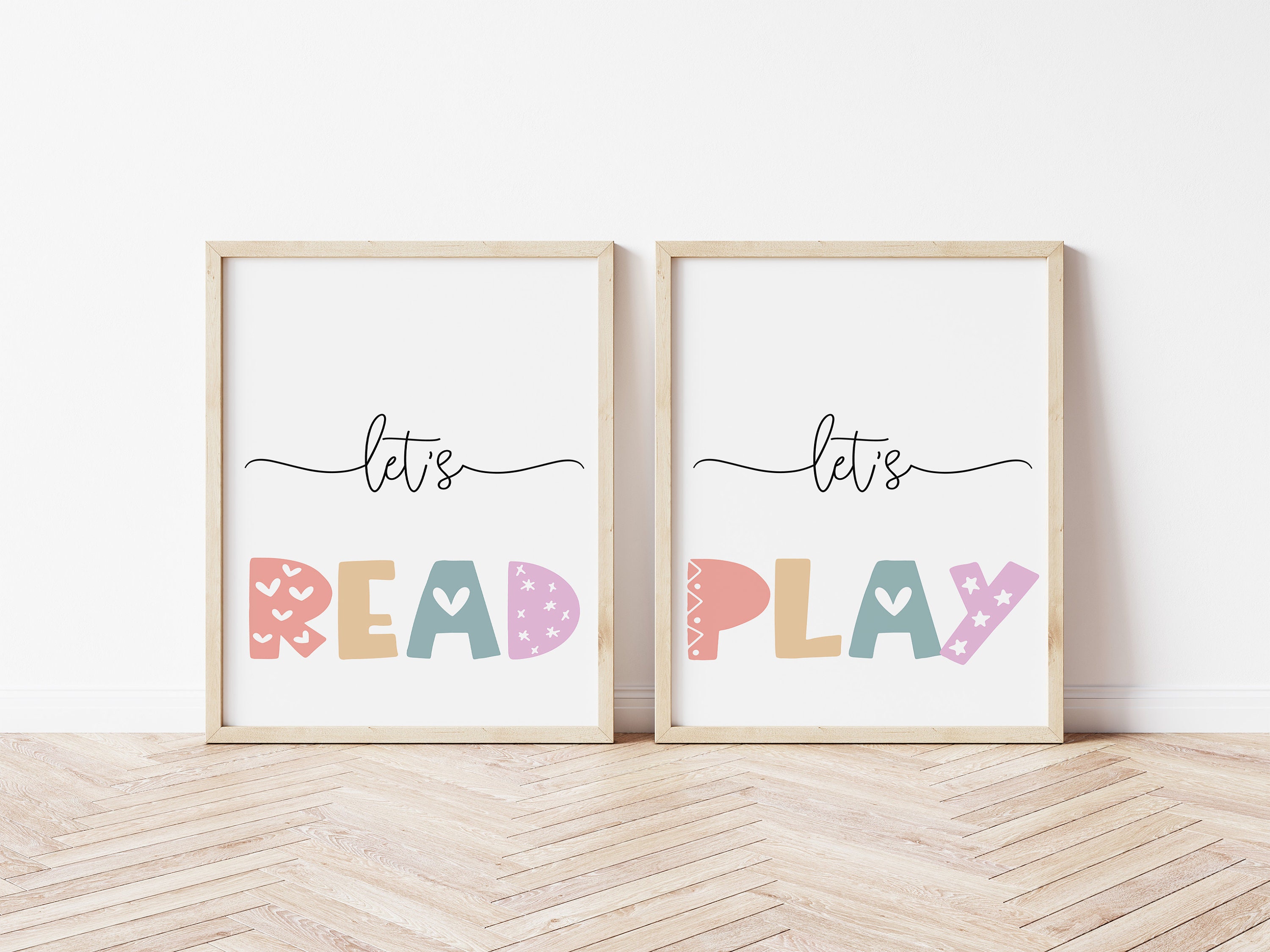 Let's Read Print Play Room Wall Art Play Room | Etsy