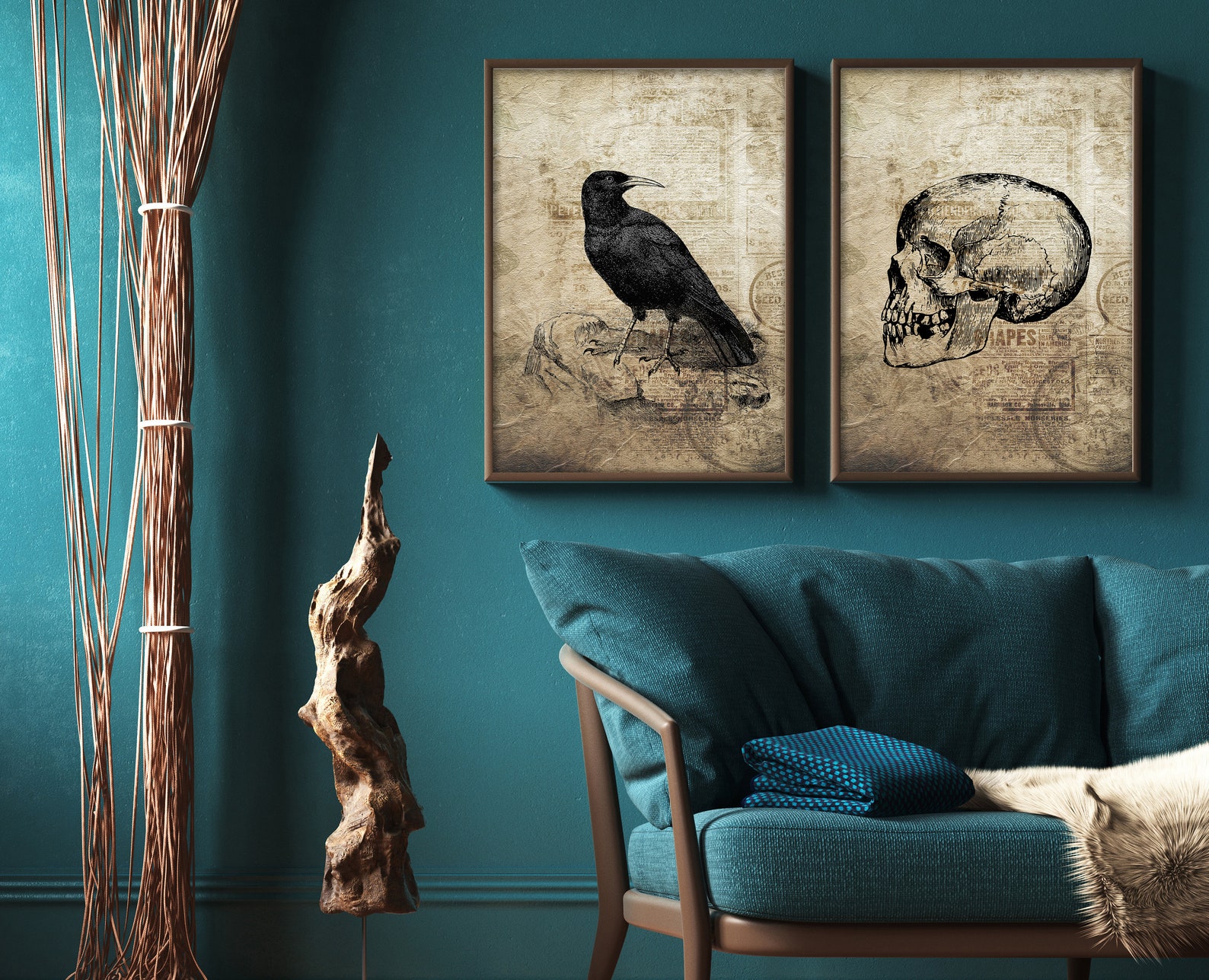 Crow for Halloween Wall Decor Halloween Printable for Creepy - Etsy