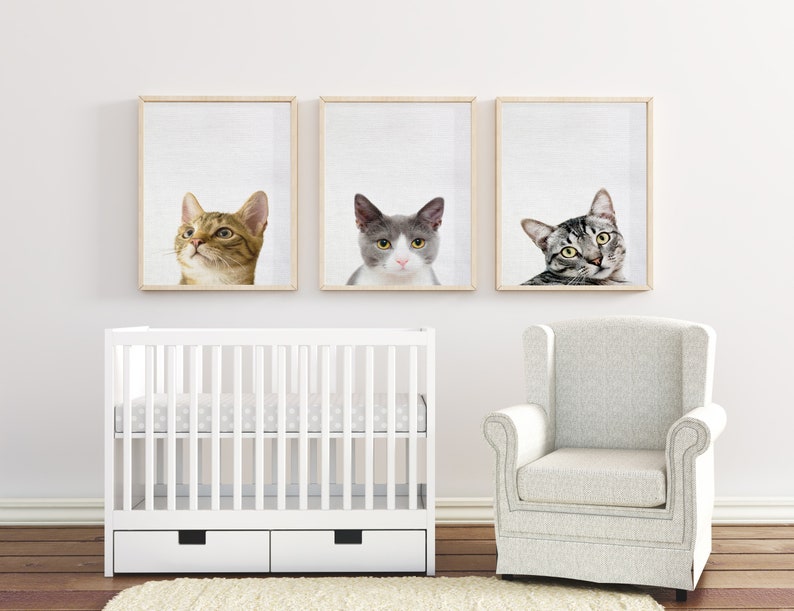 Cat Decor Cat Poster Kitten Nursery Prints Printable Wall - Etsy
