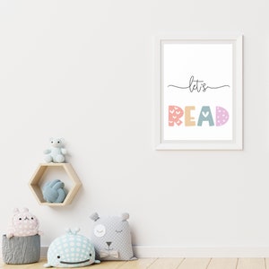 Let's Read Print Play Room Wall Art Play Room - Etsy