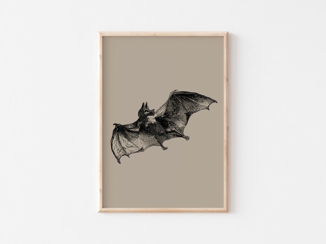 Bat Print for Halloween Wall Decor Halloween Printable for - Etsy