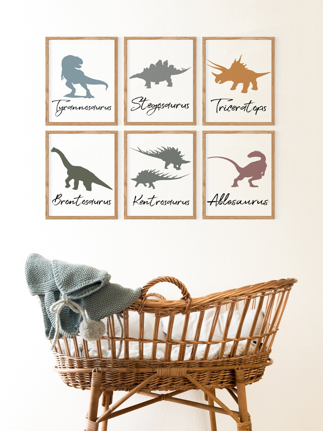 Dinosaur Nursery Set of 6 Posters Dinosaur Wall Art for Kid - Etsy