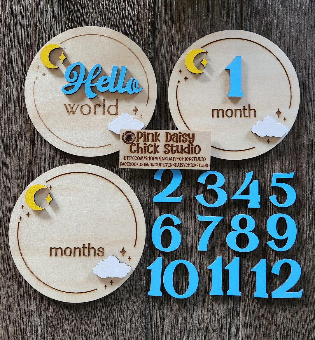 Baby MILESTONE MARKERS, Baby Month Photo Signs, Baby Shower Gifts ...