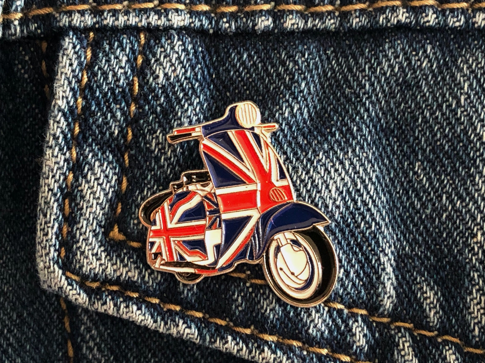 MOD Scooter Enamel Lapel Retro Pin Badge Union Jack - Etsy