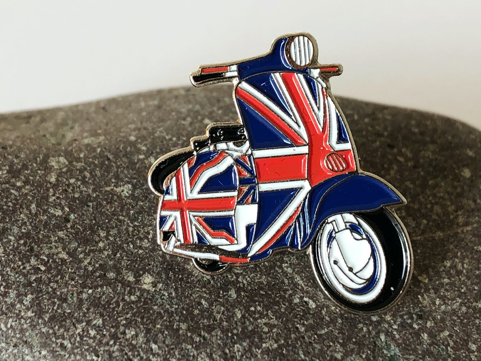 MOD Scooter Enamel Lapel Retro Pin Badge Union Jack - Etsy