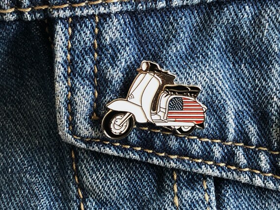 Scooter Pin USA Flag Enamel Metal Lapel Pin Badge - Etsy