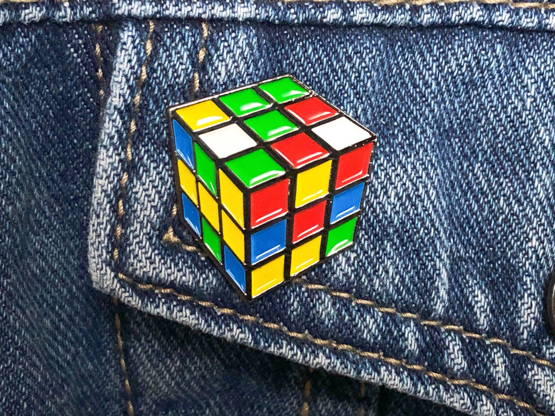 RUBIK'S CUBE Pin Enamel Metal Lapel Pin Badge | Etsy