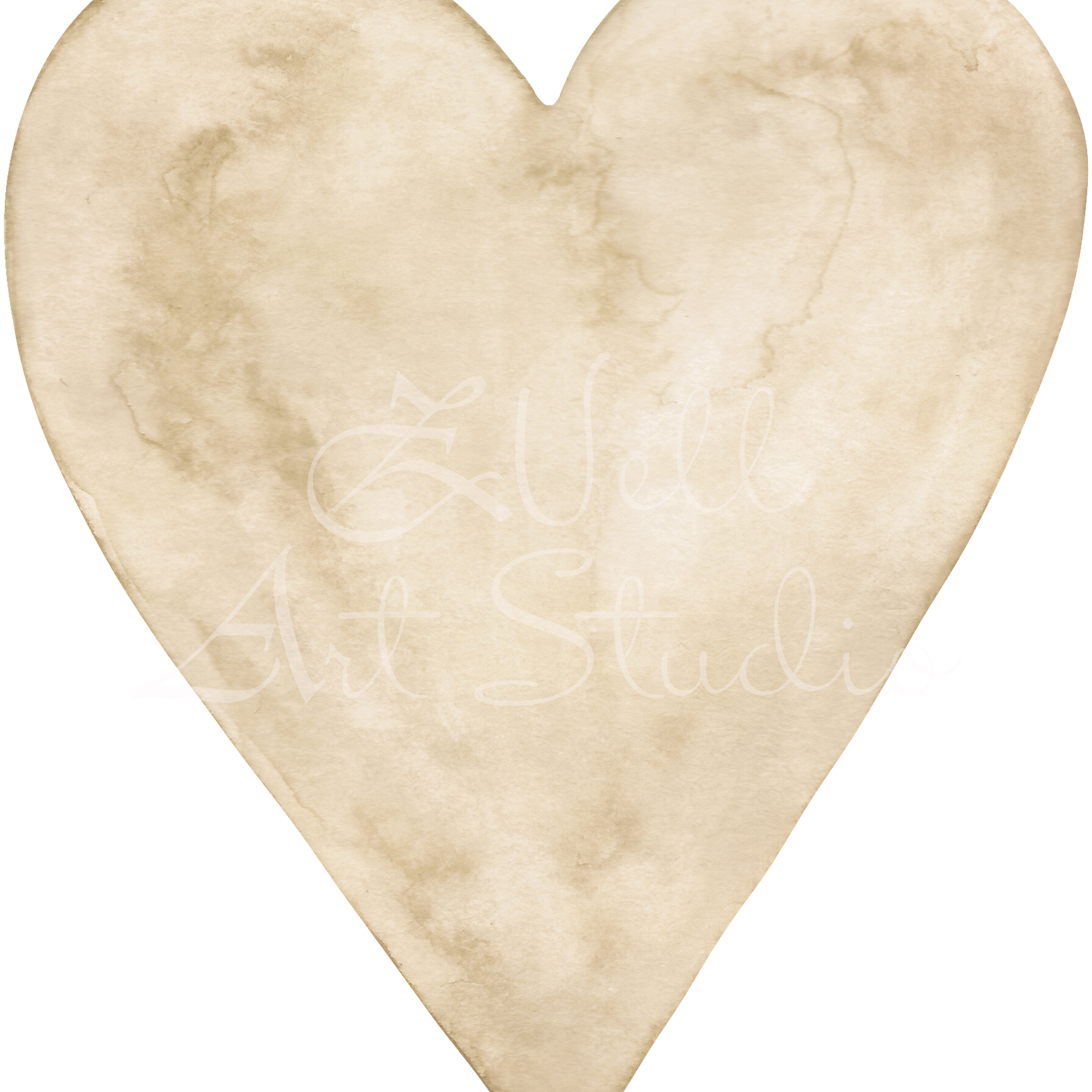 Boho heart print Beige watercolor heart art Neutral colors | Etsy