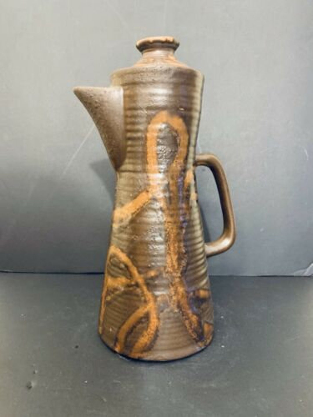 Stoneware Water Pitcher Studio Pottery Hand Painted Size - Etsy