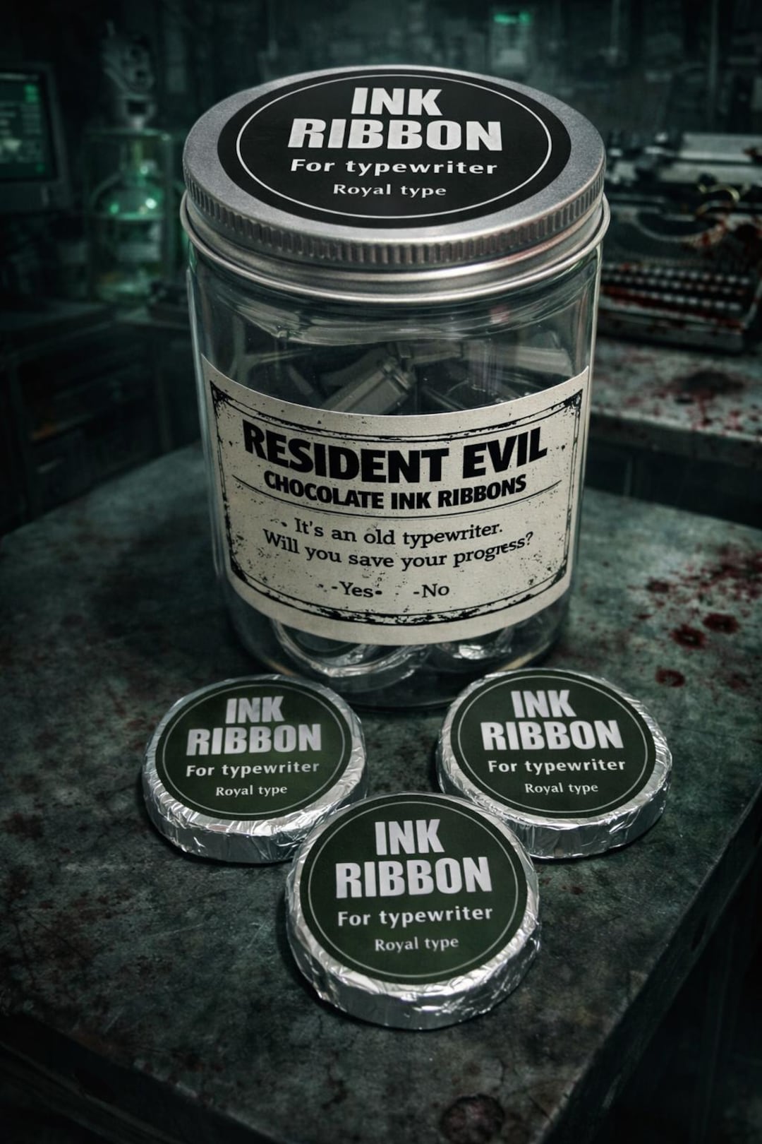 Resident Evil–inspired Chocolate Ink Ribbon Jar – Edible Horror ...