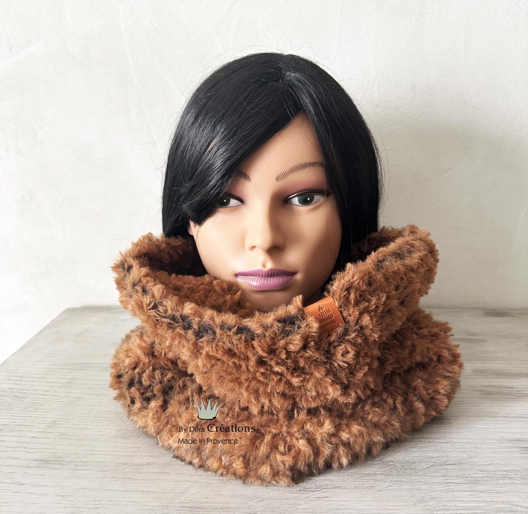 Neck Warmer Scarf, Fur Wool Snood, Caramel Brown, Very Soft & Very Warm ...