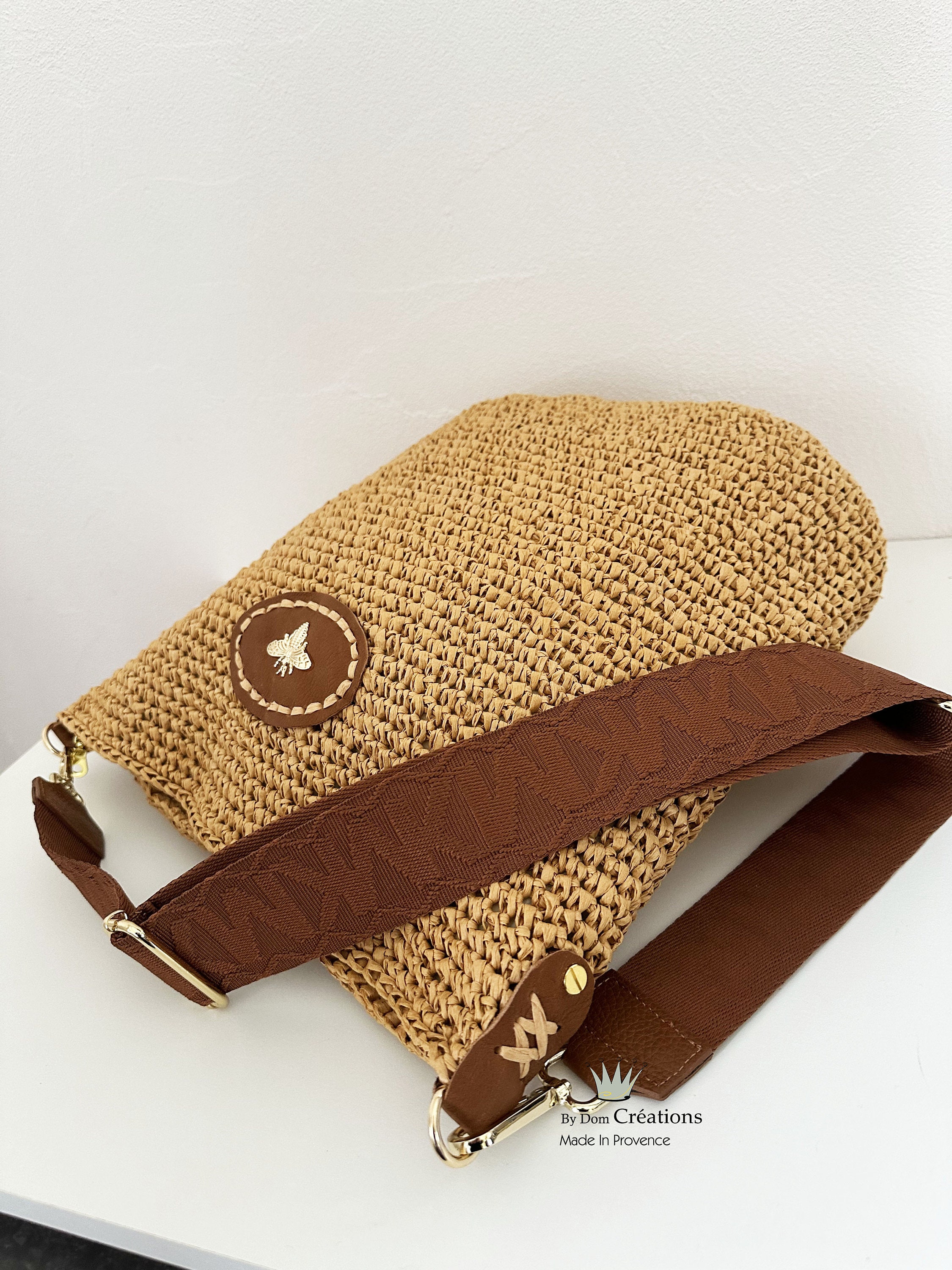 Sac raphia besace , sac boho chic, palm tree bag, sac boho, sac summer ...