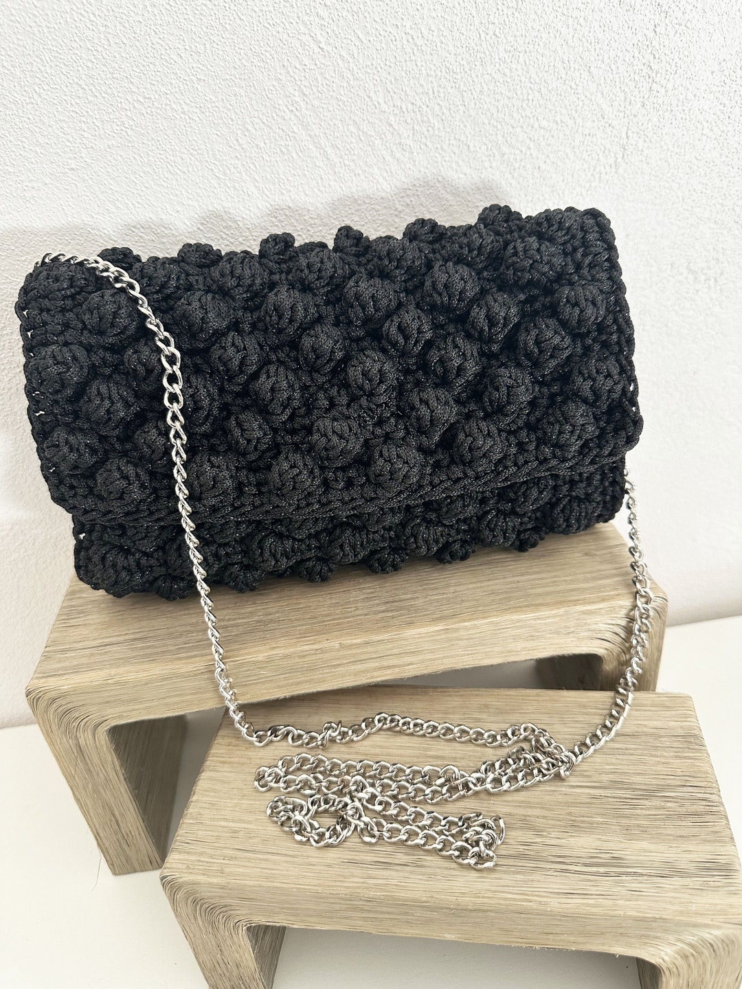 Black Evening Clutch Bag, Glam Chic Clutch for Ceremony, Wedding - Etsy