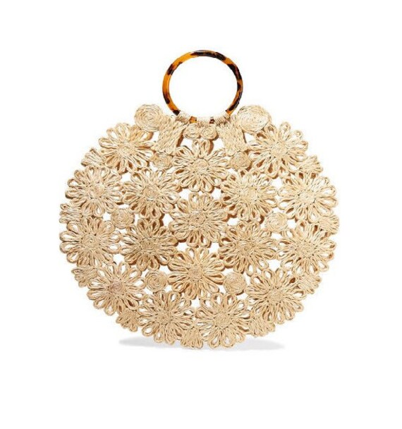 Sac rond beige en Raphia de Cellulose Pièce unique sac en - Etsy France