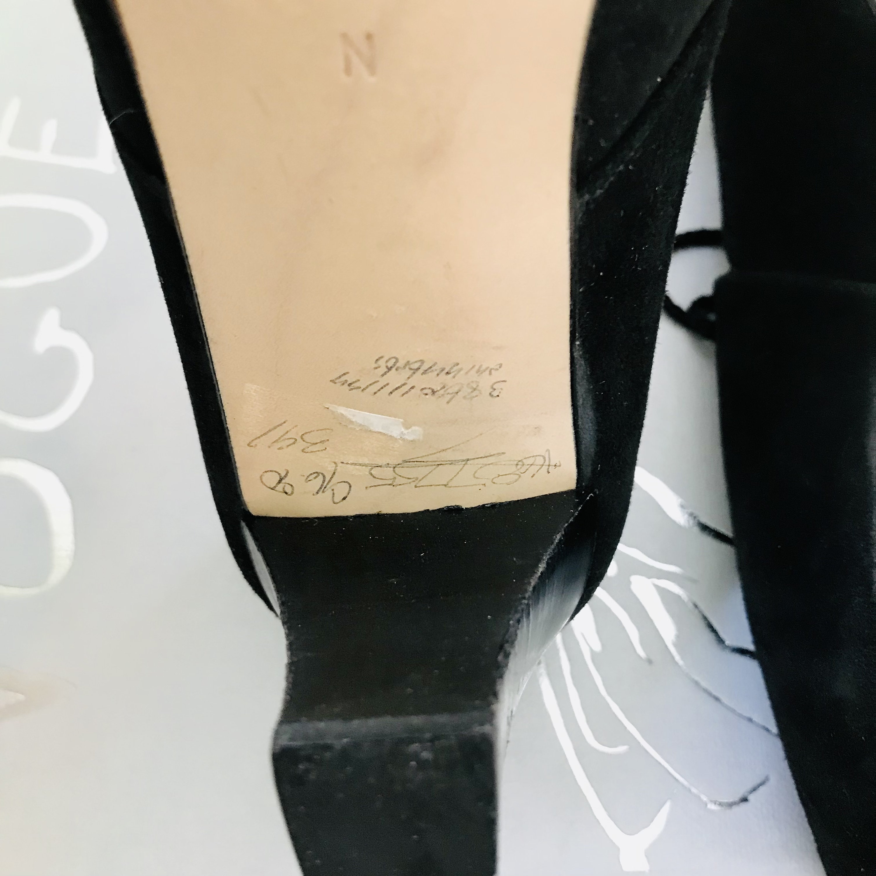 Linda Allard Ellen Tracy Black Suede Mary Jane Heels With Front Lace ...