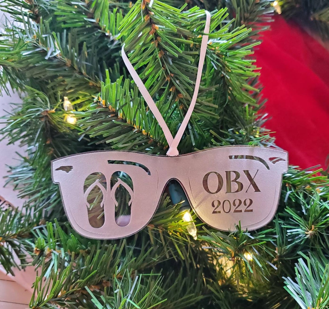 OBX Sunglass Ornament, Outer Banks Sunglass Ornament, OBX Town Ornament ...