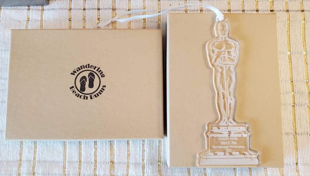 Personalized Oscar Trophy Award Ornament, Oscar Trophy Christmas ...