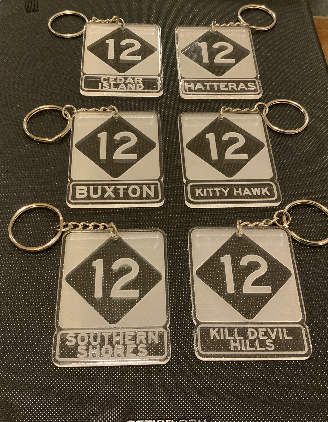 Outer Banks, OBX, Hwy 12 Keychain, Keyring, Buxton, Hatteras, Southern ...