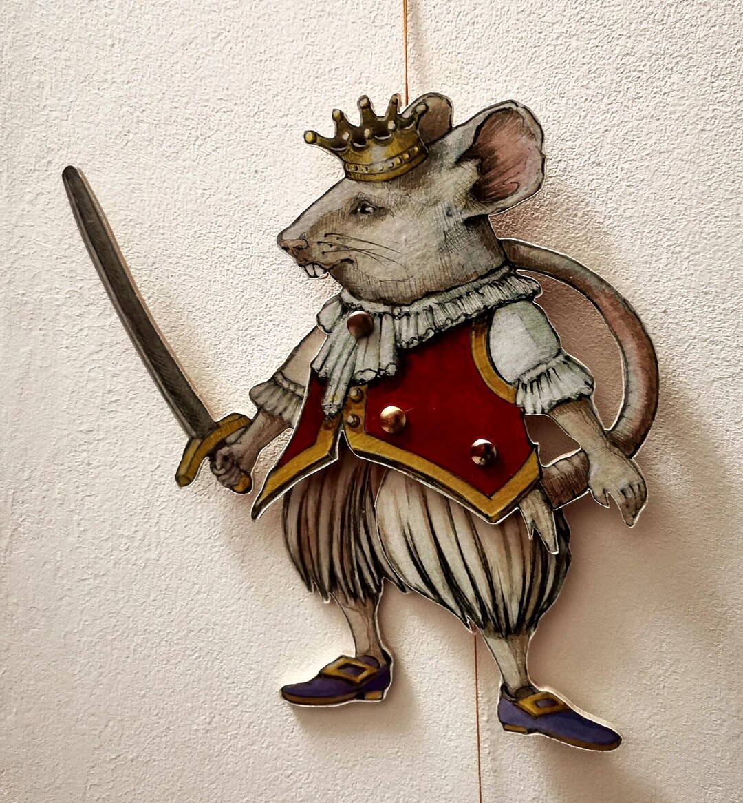 Small Mouse King Jumping Jack Puppet (20 Cm), Nutcracker Wooden Pull ...