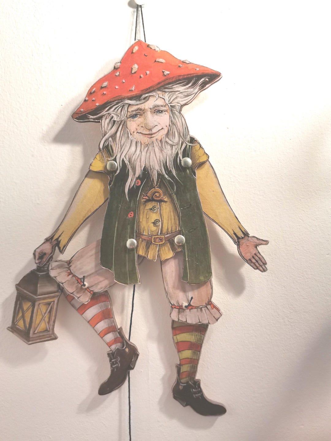 Handmade Dream Elf Jumping Jack – Vintage Wooden Puppet, Whimsical Wall ...
