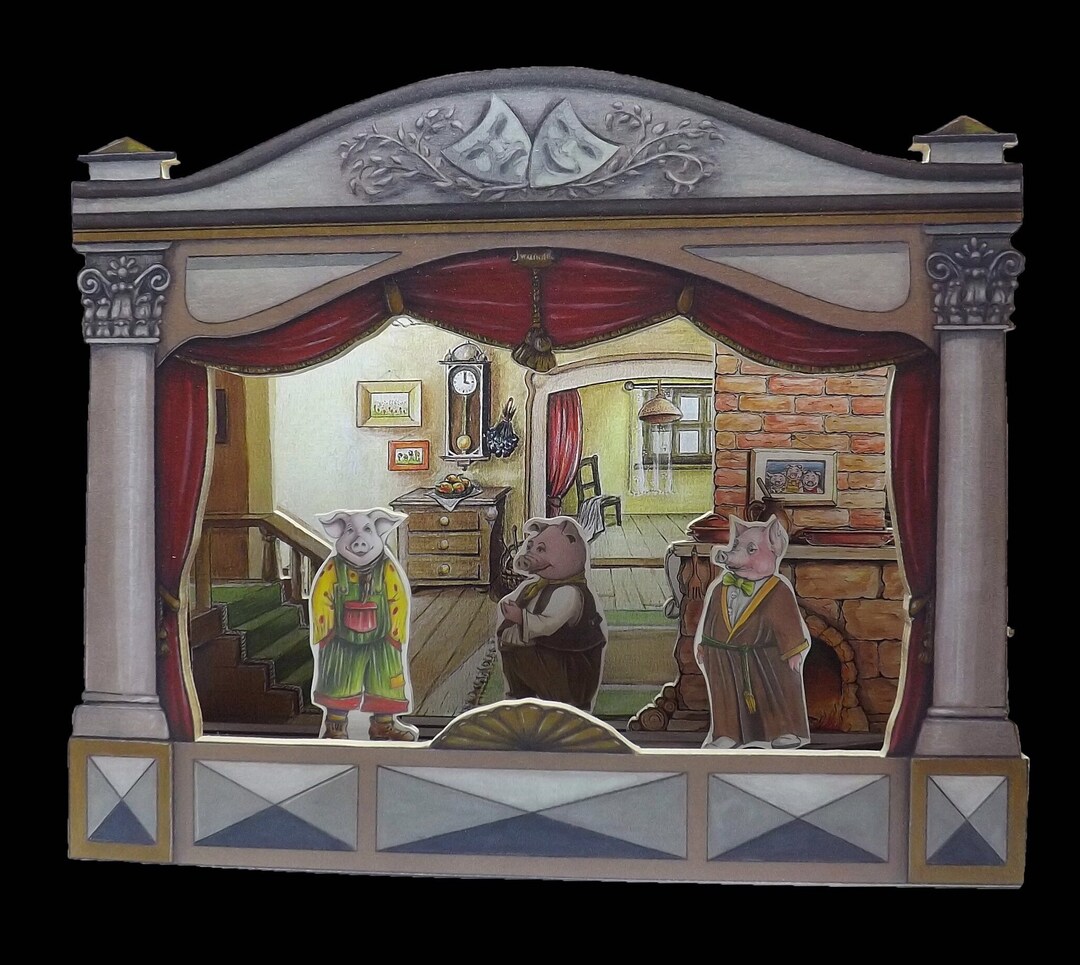 The Three Little Piglets Hand Made Multifunctional Wooden Puppet ...